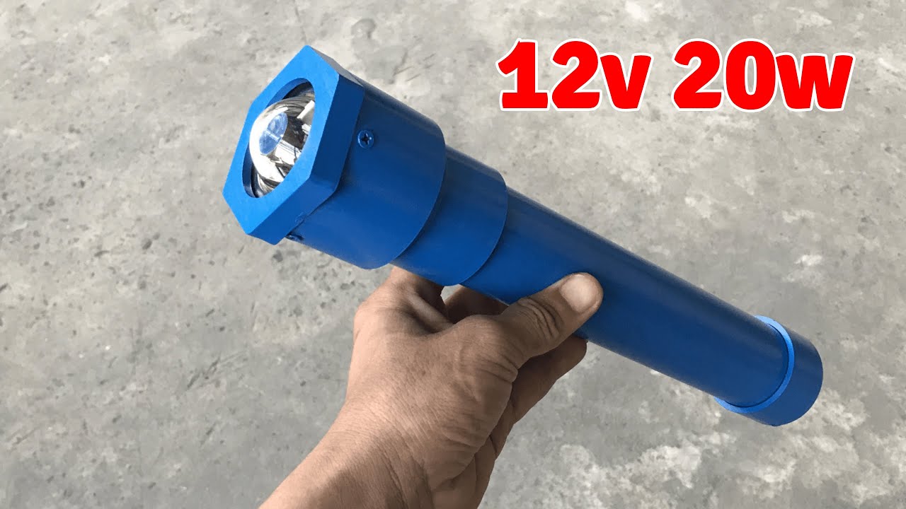 How to Make a Super Bright 12v Flashlight from PVC Pipe and Laptop ...