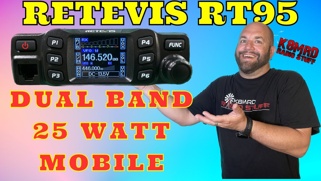 Retevis RT95 25 Watt Mobile Dual Band Ham Radio - YouTube