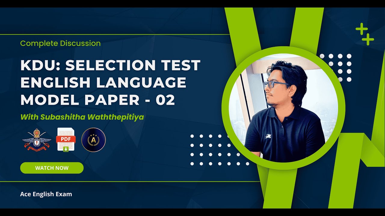 KOTELAWALA DEFENCE UNIVERSITY (KDU) - Selection Test: Year 2024 ...