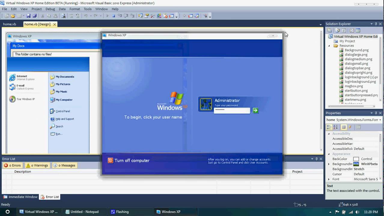 My Home Made Virtual Windows XP BETA - YouTube