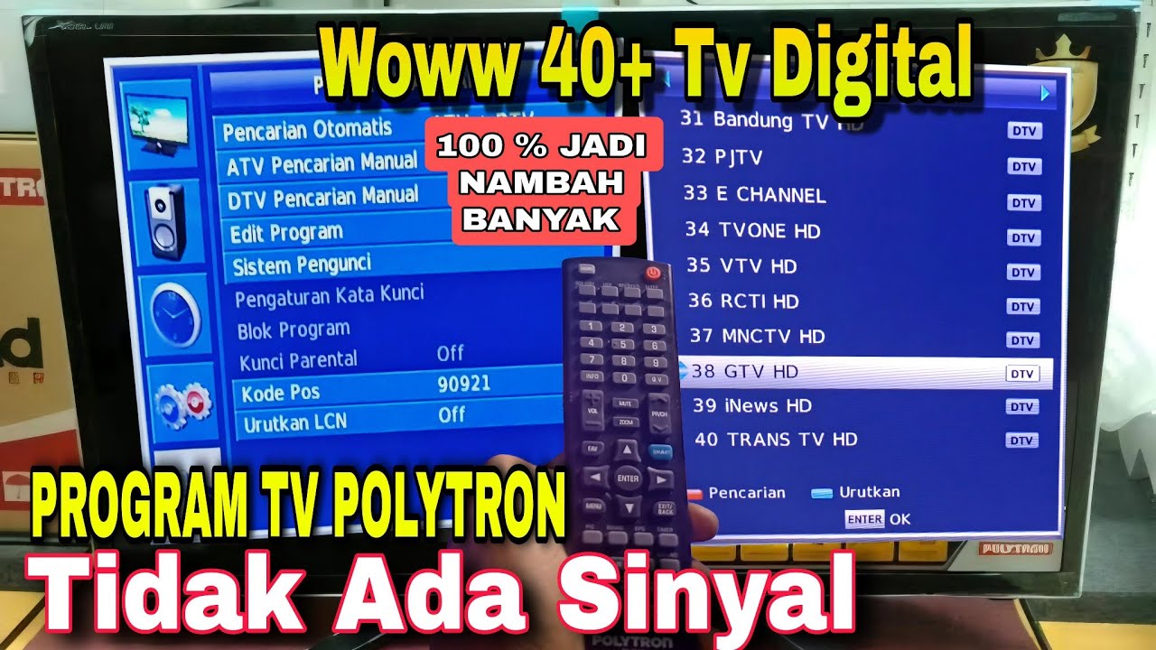 Cara Program TV Digital Polytron Tidak Ada Sinyal - YouTube