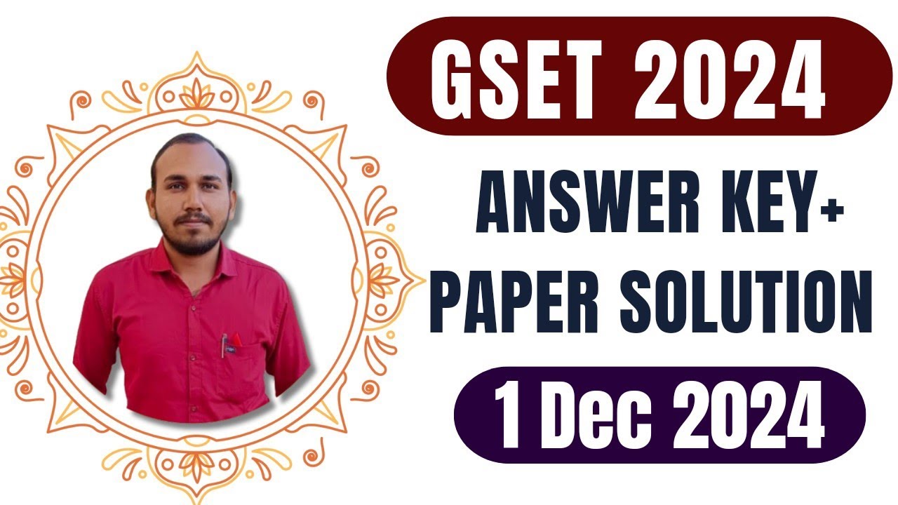 GSET 2024 Paper 1 Answer Key | GSET Paper 1 Solution 2024 | 1 Dec 2024 ...