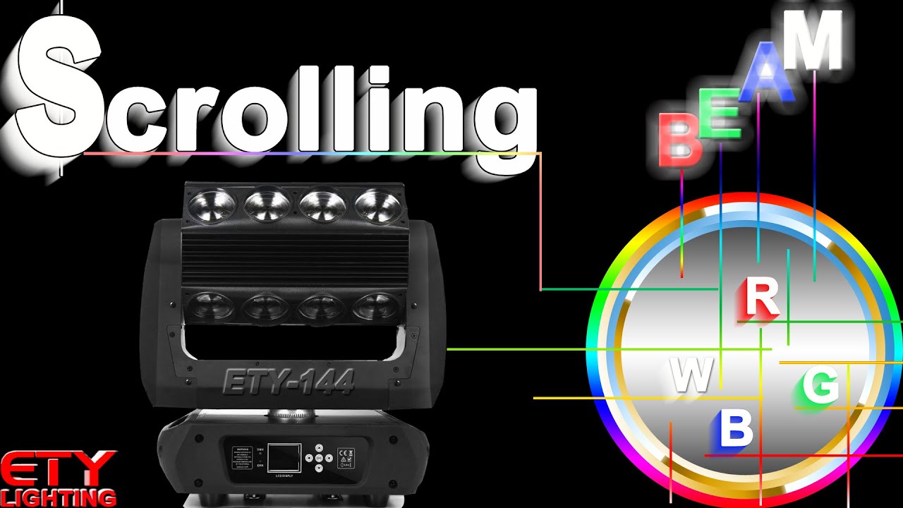 NEWest Light ETY-144 16PCSx25W Scrolling BEAM Pro Light - YouTube