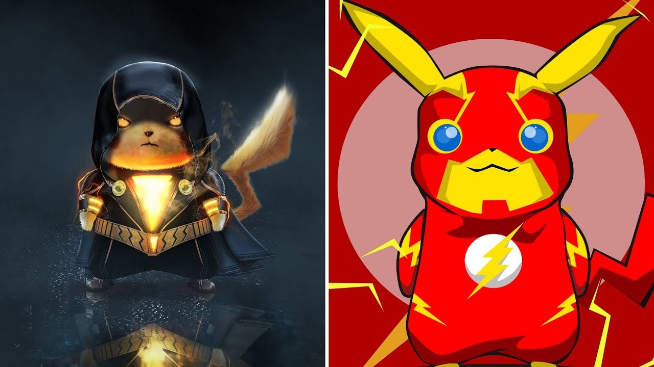 PIKACHU AND OTHER POKEMON CHARACTERS AS SUPERHERO VERSIONS - YouTube