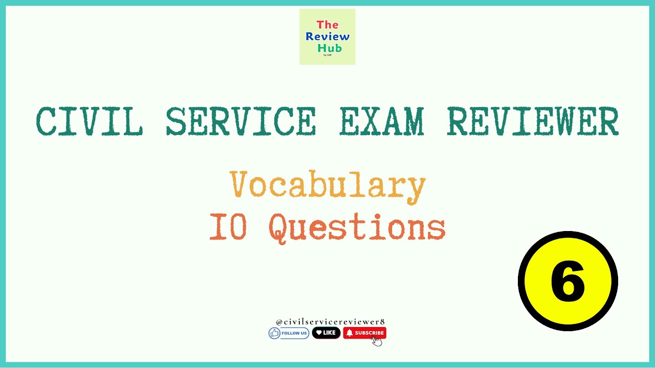 Civil Service Exam Reviewer 2026 | Verbal Ability | Vocabulary 6 | CSC ...