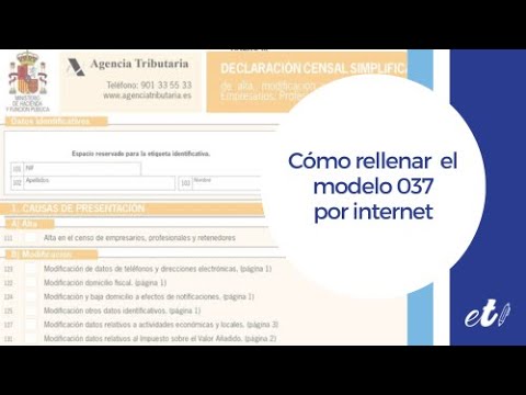 🖊 Cómo rellenar y presentar el modelo 037 - YouTube
