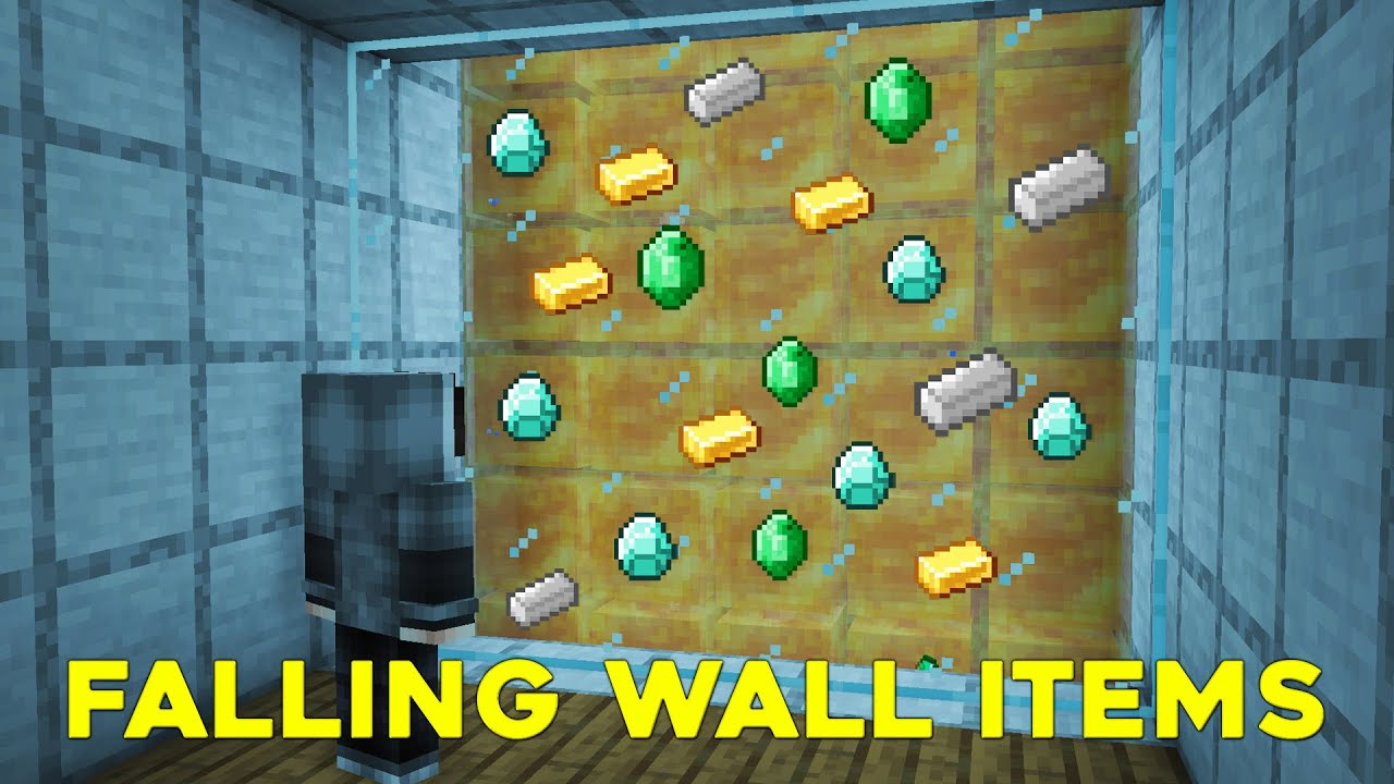 FALLİNG İTEMS WALL !! Minecraft: Bal Bloklu İtem Duvarı Yapımı l ...