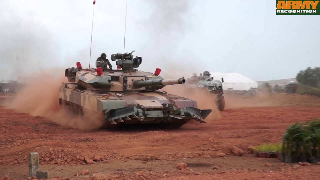 DefExpo 2016 live mobility demonstration Arjun Mk II I MBT tank Kestrel ...