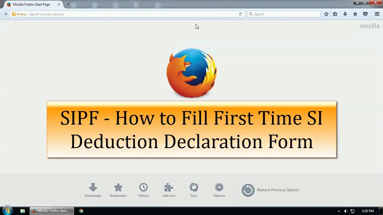 SIPF - First SI Deduction Declaration Form - YouTube