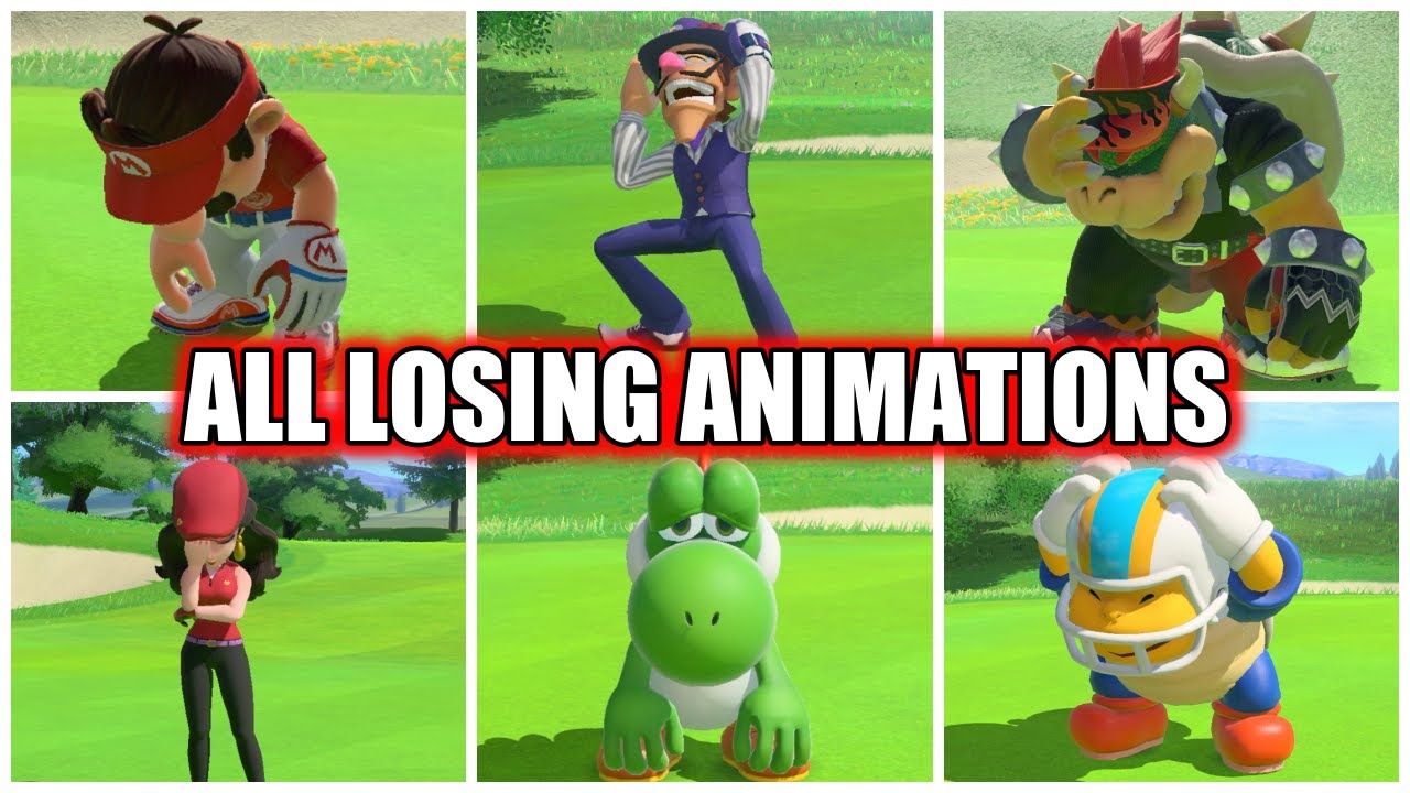 All Characters Losing Animations - Mario Golf Super Rush - YouTube