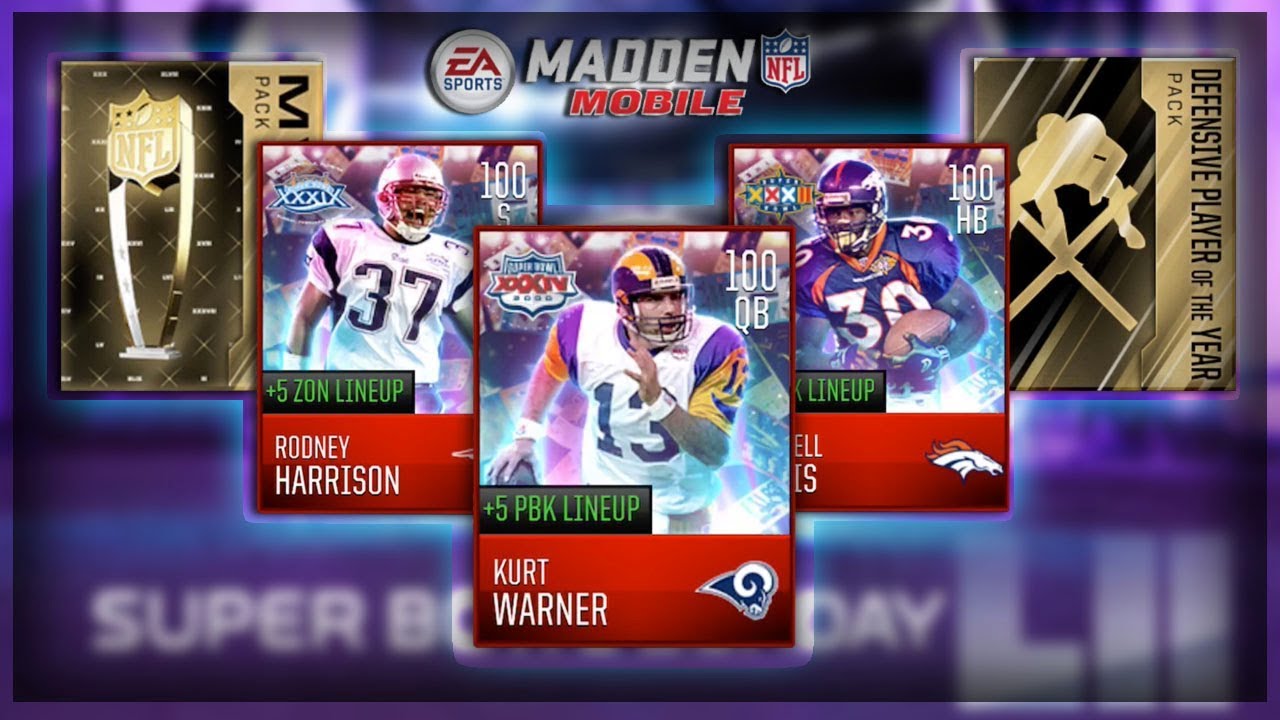 Madden Mobile 18 SUPER BOWL SUNDAY 100 OVR & NFL Honors Pack Opening ...