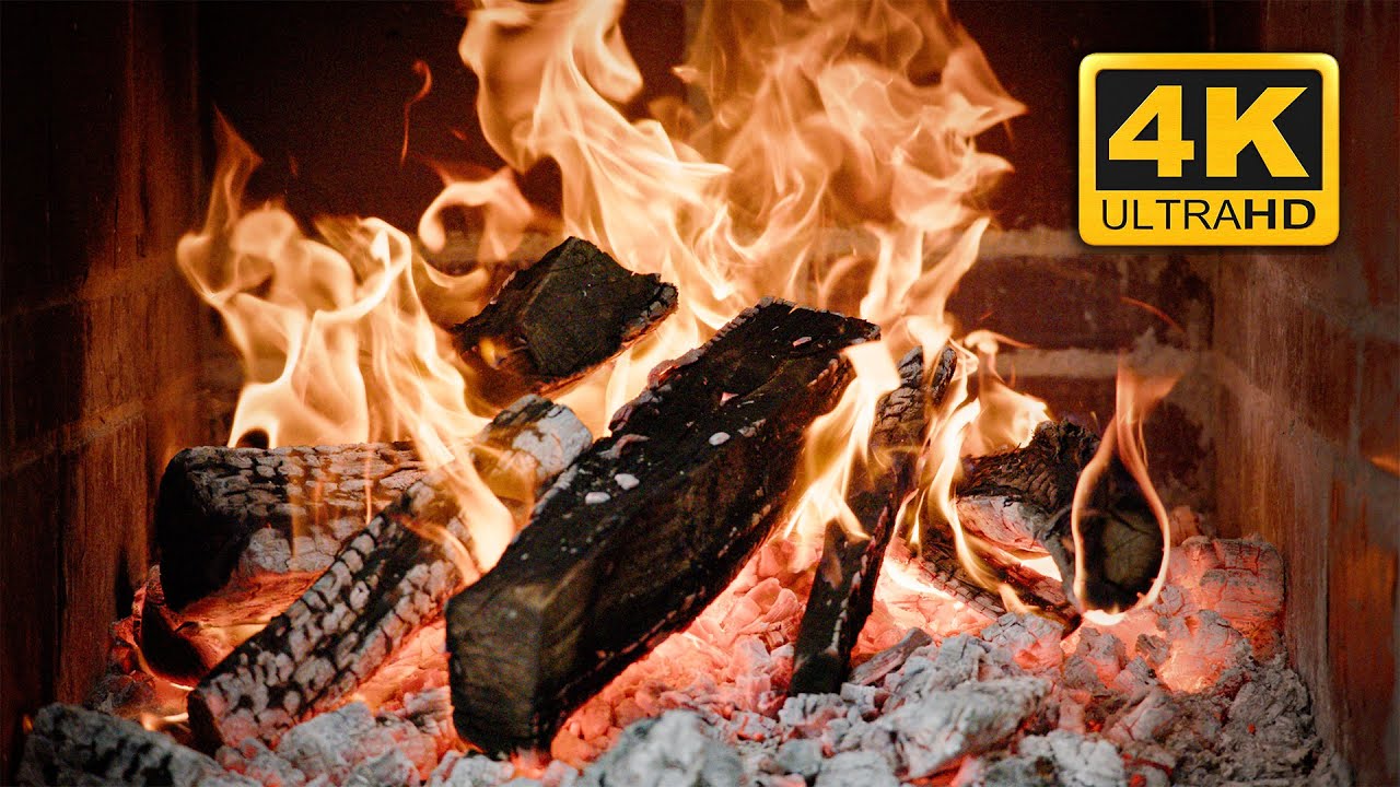 🔥 Cozy Logs Burning in Fireplace 🔥 Relaxing Fireplace 4K ULTRA HD ...