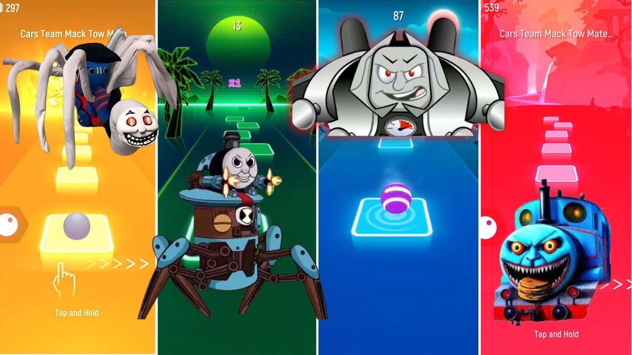 Spider Thomas vs Robot Gordon vs Robot Henry vs Hundru Thomas Cartoon ...