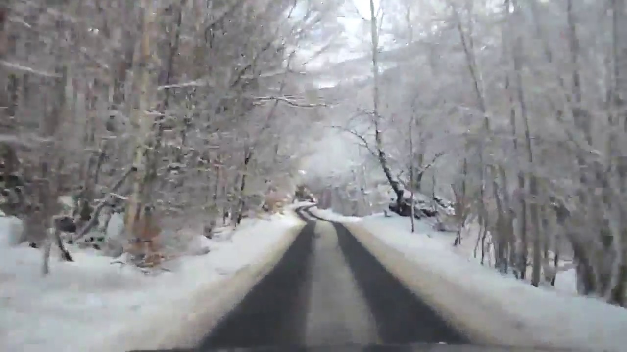 Winter Drive On Single Track Road In The Highlands Of Perthshire ...