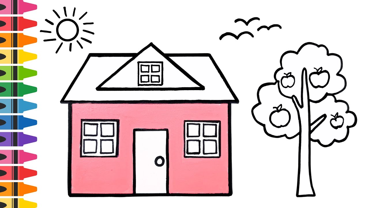 DRAW and COLOR a SIMPLE House Step by Step | Creative Drawing Tutorial ...