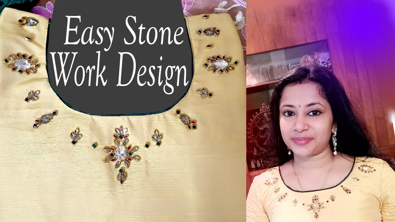 STONE WORK DESIGN|| Party wear simple stone work||Clipstone ...