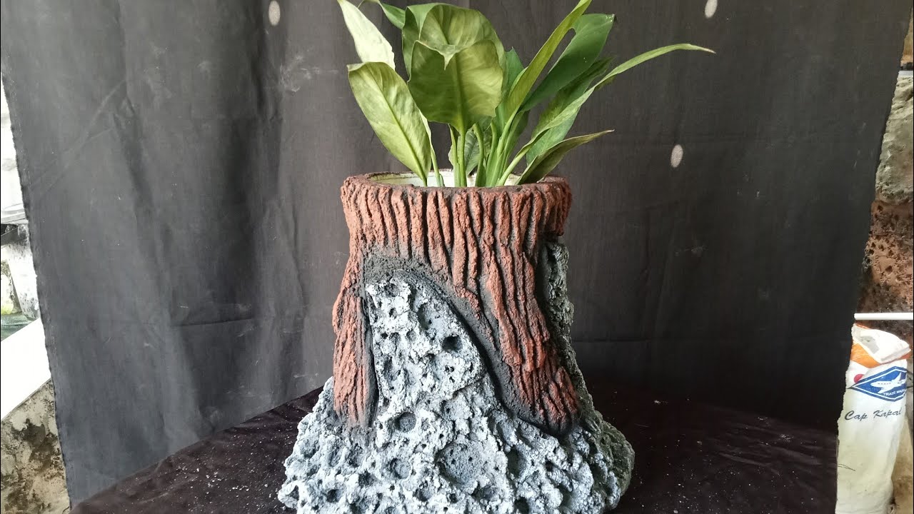 Pot Relief motif kayu//Batu karang - YouTube