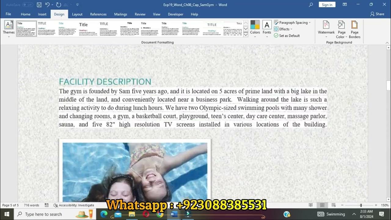 Exp19_Word_Ch08_Cap_Sam's Gym 1.1 | Exp19 Word Ch08 Cap SamGym.docx - YouTube