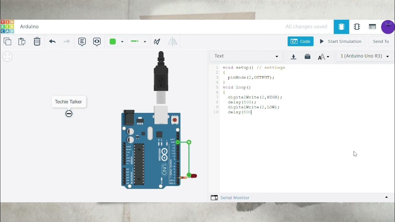 Arduino LED circuit makig and programming Tutorial | TinkerCad | Techie Talker - YouTube