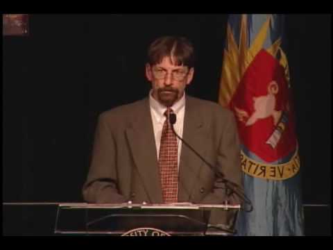 Peter Arvan, M.D., Ph.D., speaks at the dedication of the Brehm Tower ...
