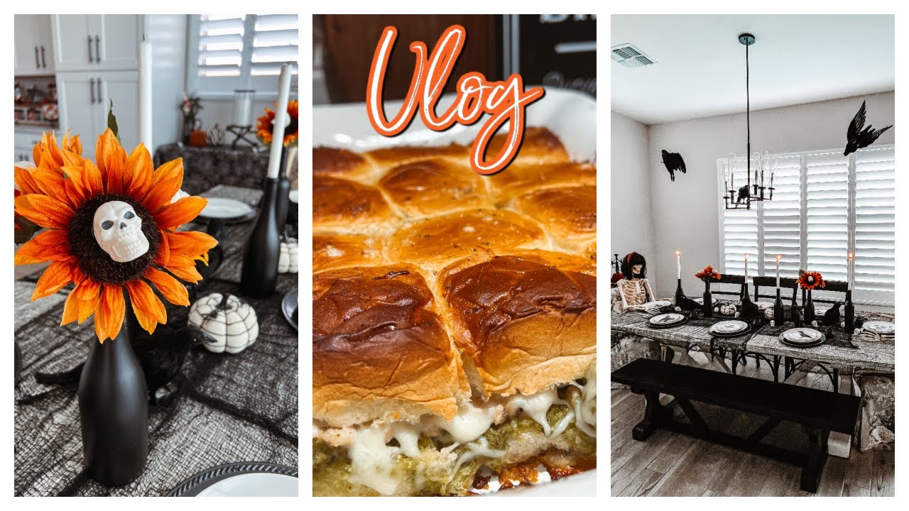 VLOG | Halloween Dining Room, Pesto Chicken Slider Recipe, Hocus Pocus ...