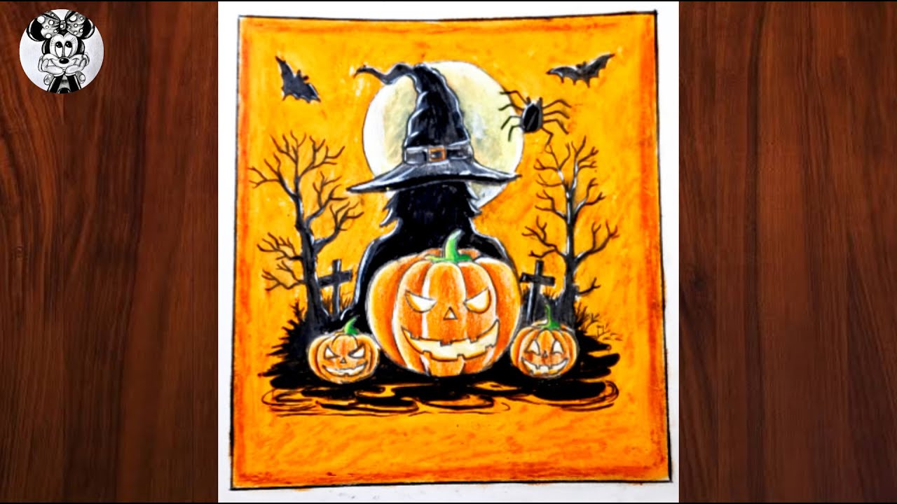 [PART - 2] : How To Draw A Halloween Witch 🧙‍♀️🧹🪄 | Halloween Pumpkin ...