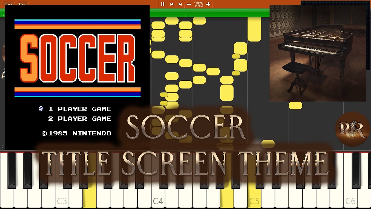Soccer Music - Title Screen Theme NES Soundtrack - Synthesia Piano ...