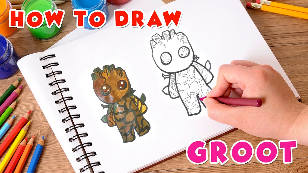 Easy and Fun Tutorial Learn How to Draw Groot for Kids! - YouTube