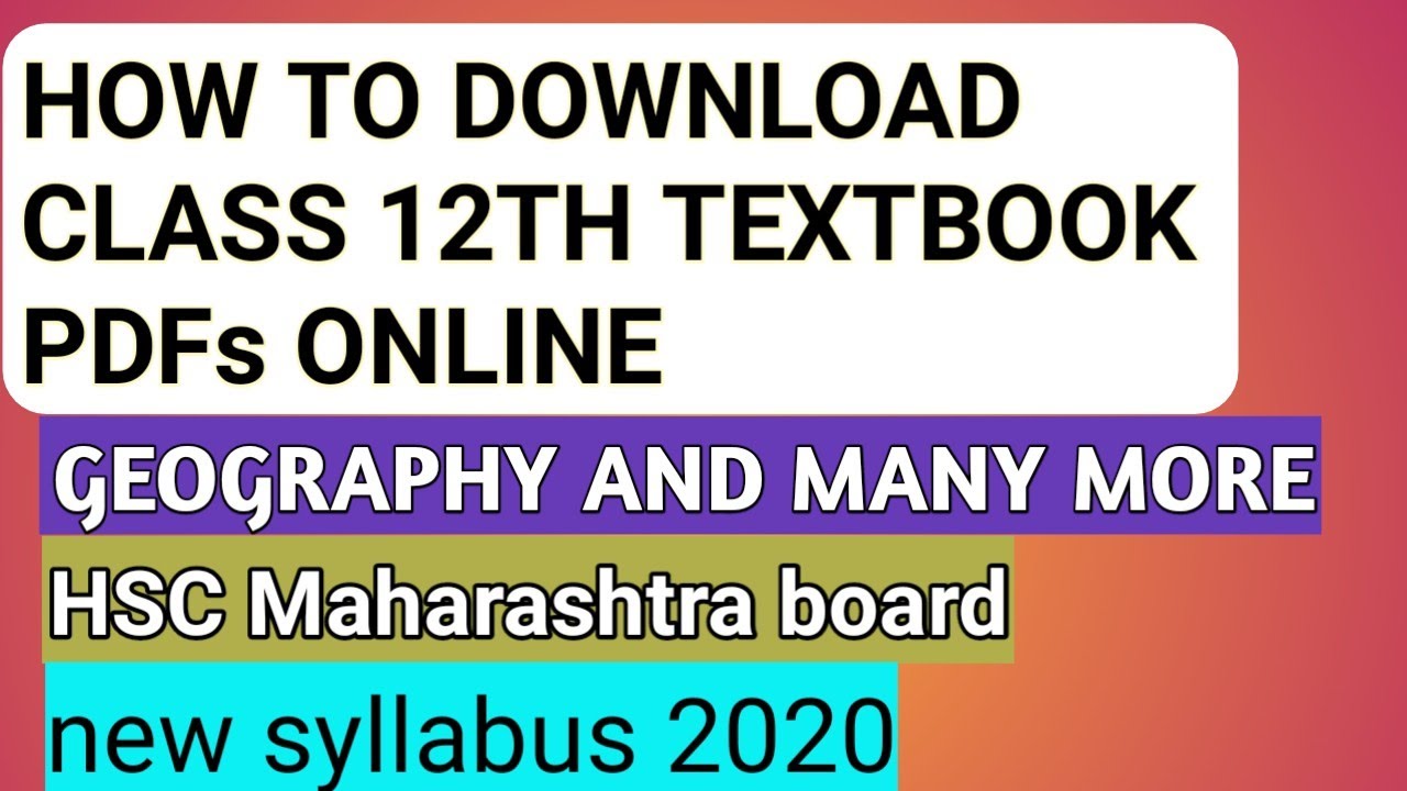 How to download class 12th textbooks pdfs hsc maharashtra board ...