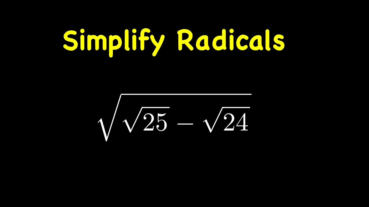 Simplify radicals No calculator needed - YouTube