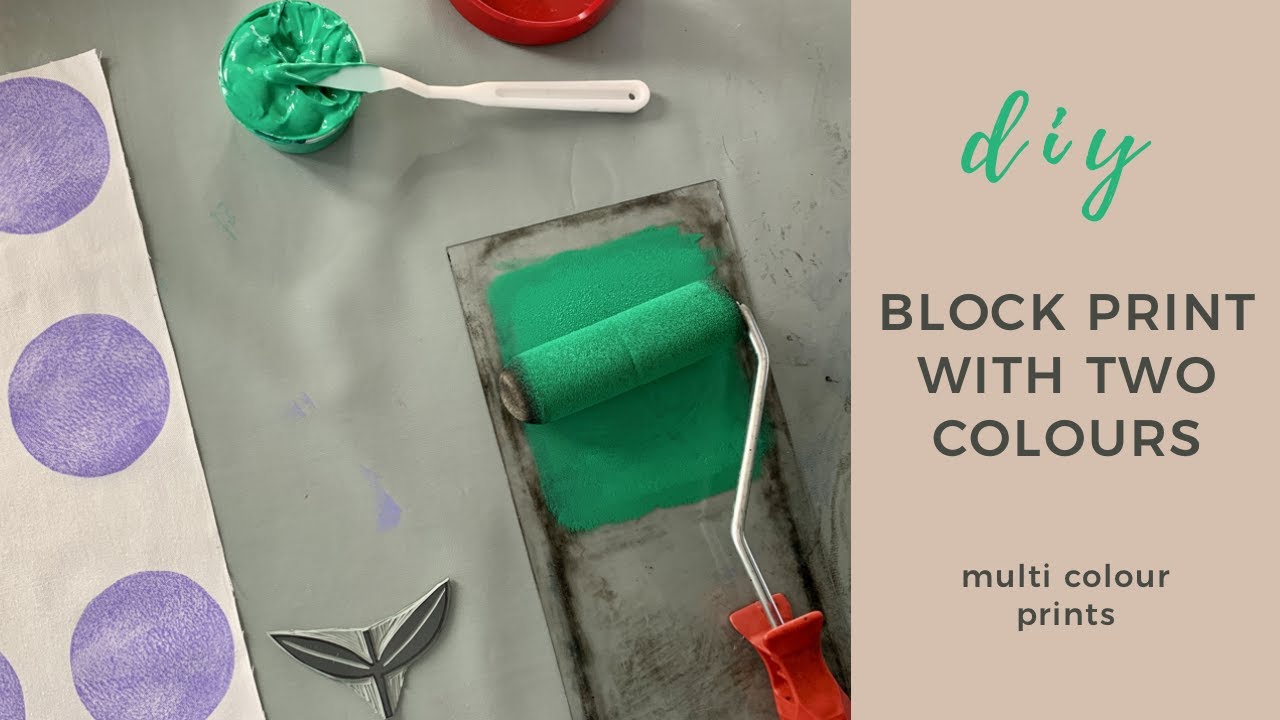 BLOCK PRINTING with two or more colours - YouTube