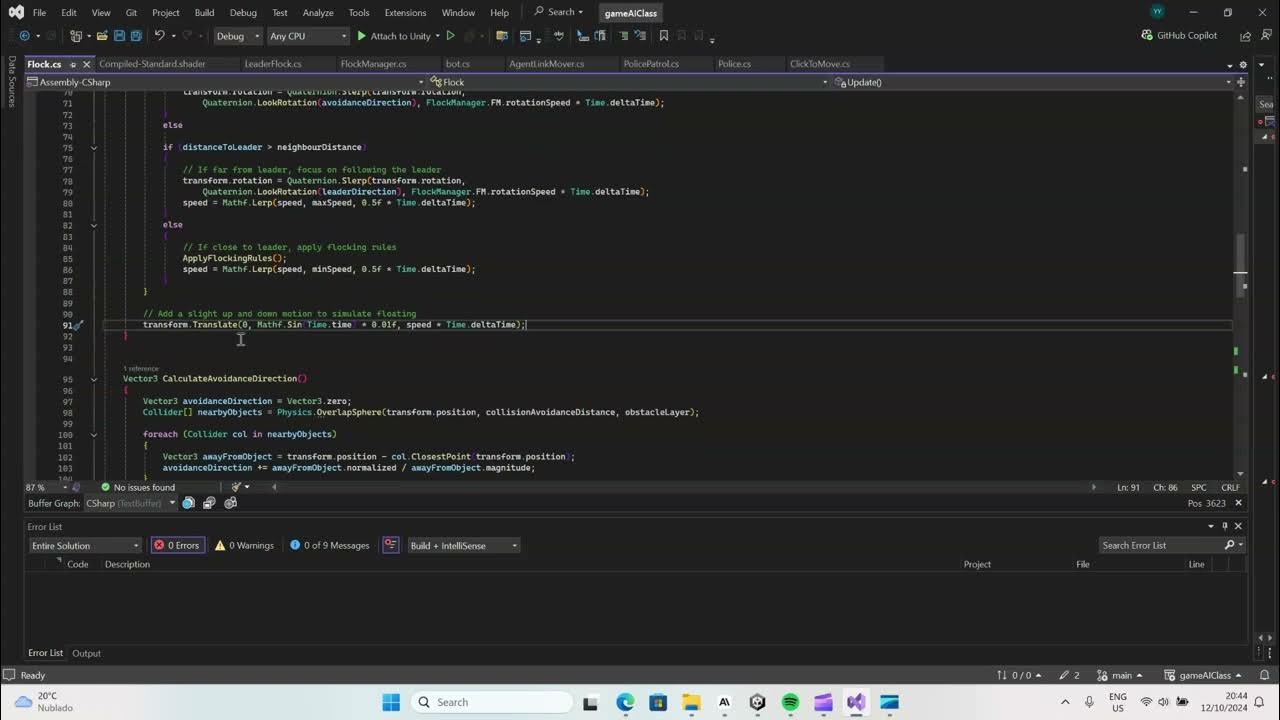 Unity AI Flocking For My Uni Assignment - YouTube