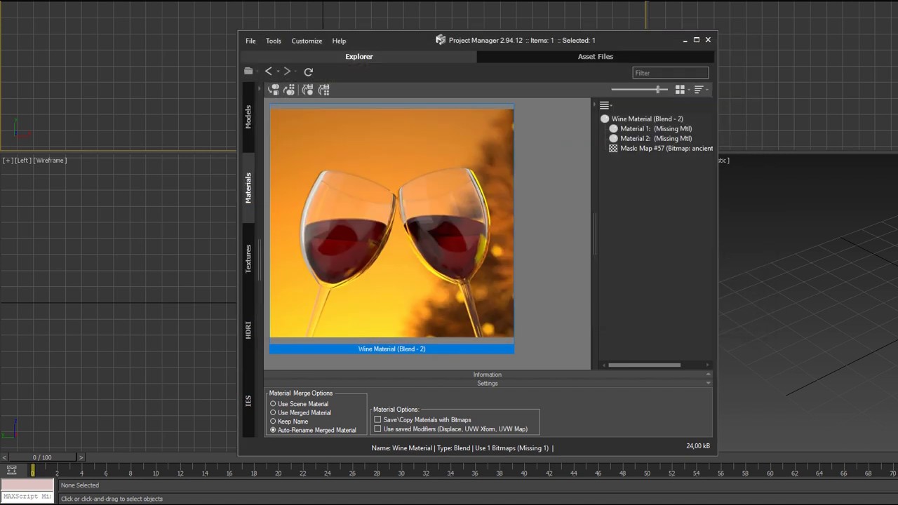 Project Manager 2 94. Export to material library. Set custom thumbnail ...