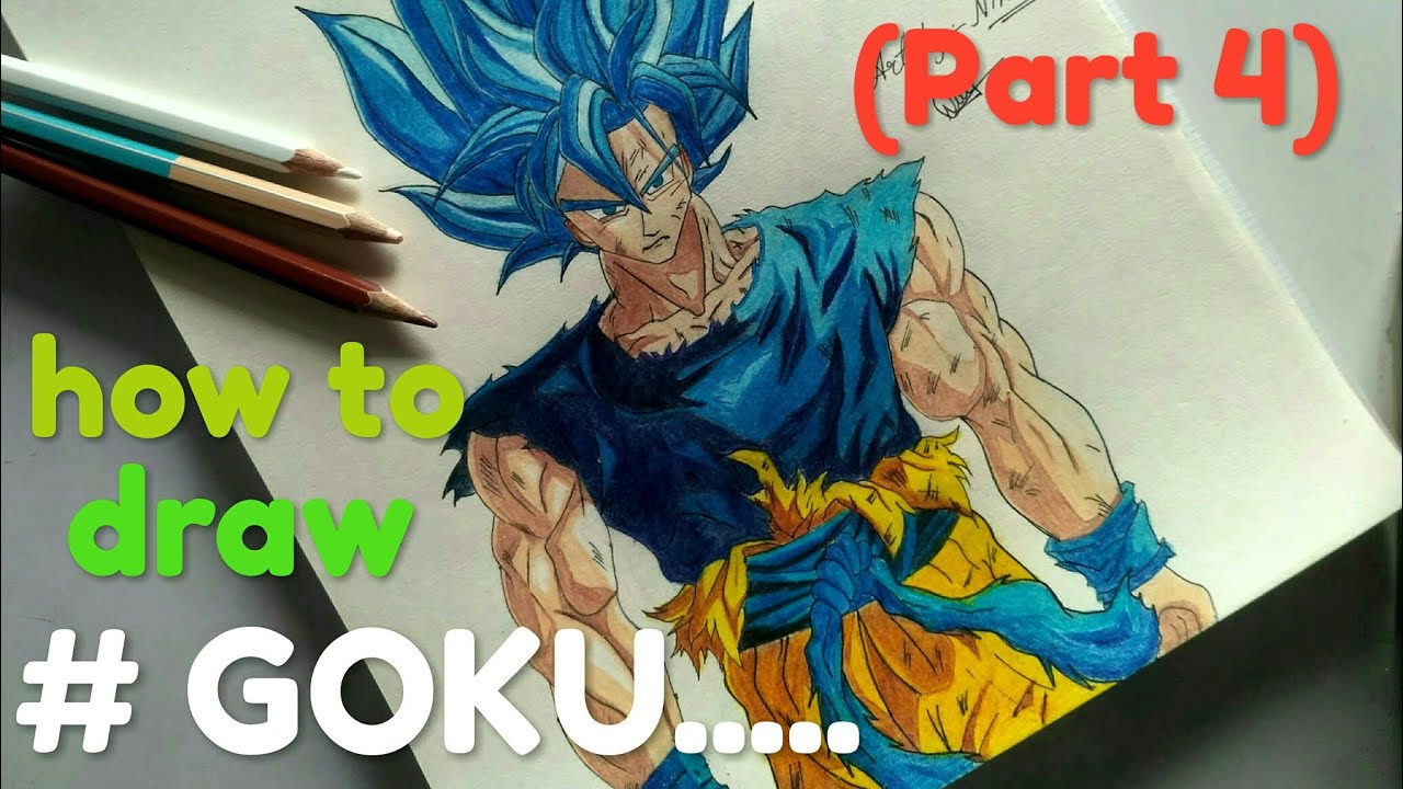"👨‍🎨 Drawing Goku Like a Pro: Step-by-Step Colored Pencil Tutorial! 🎉 ...