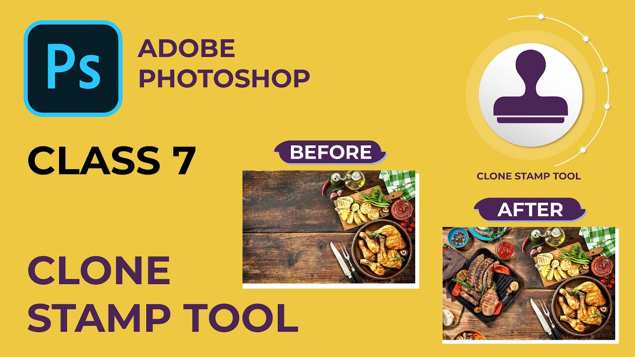 Adobe Photoshop Class 7 - Clone Stamp Tool - YouTube