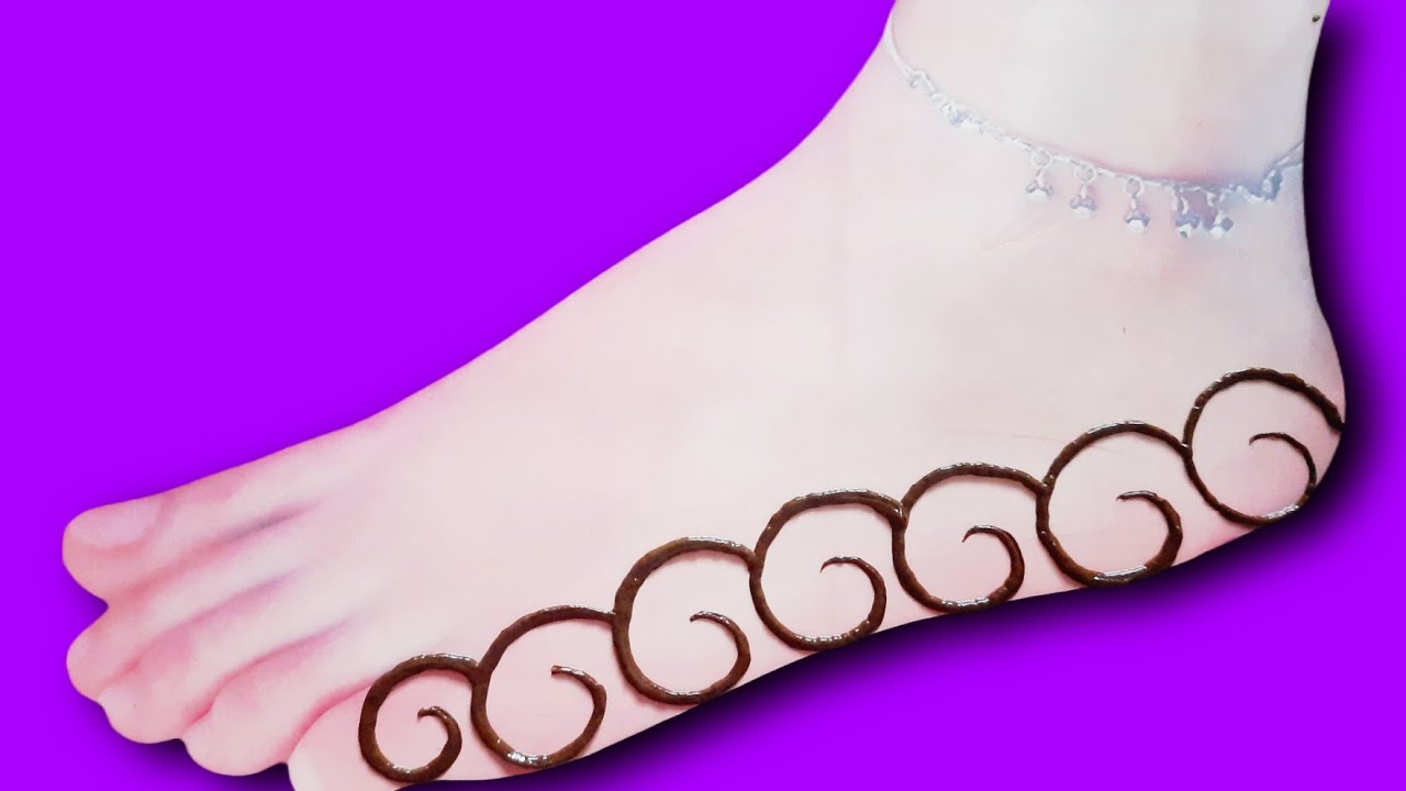 Border Feet Mehndi Design | foot mehndi design simple | pairon ki ...