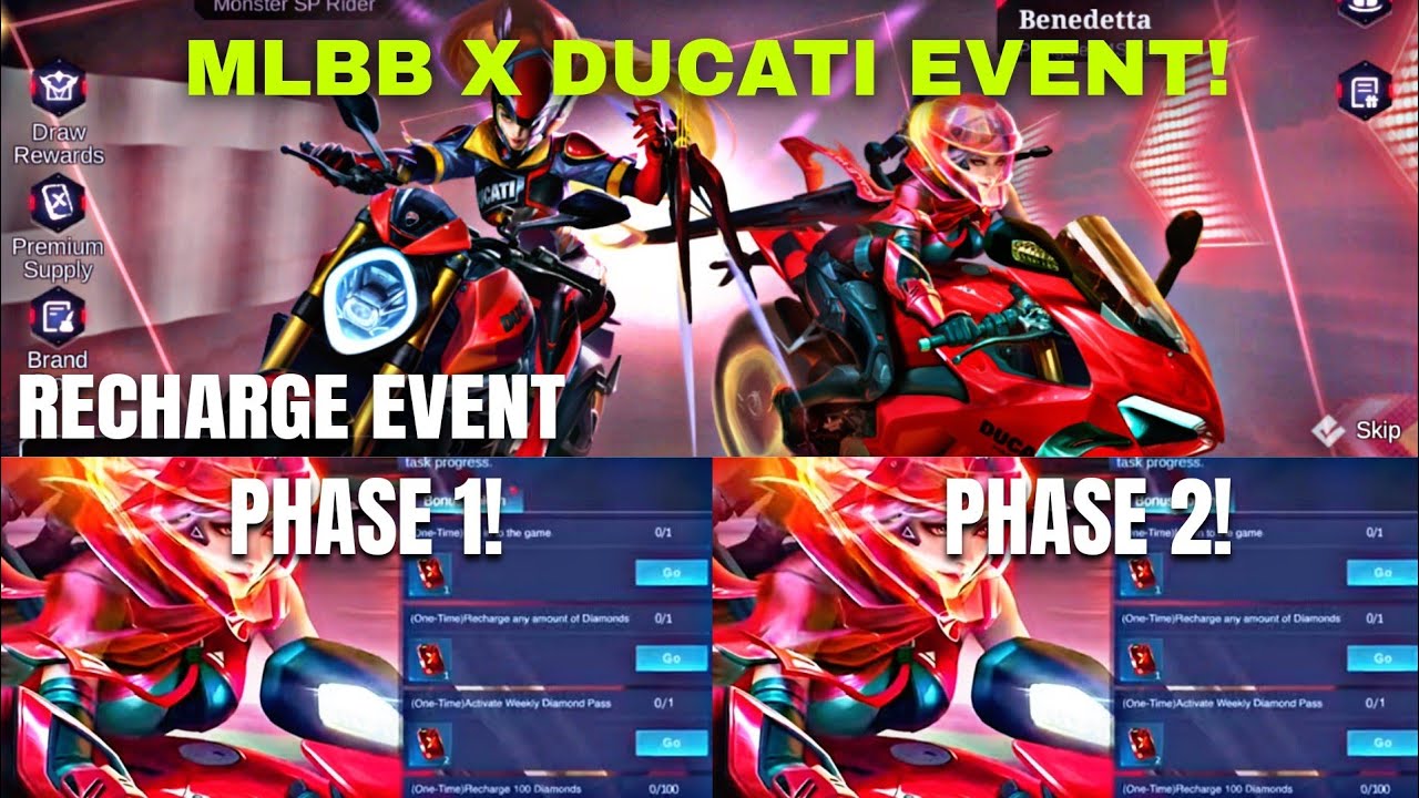 PHASE 1&2 MLBB X DUCATI EVENT RECHARGE! DUCATI EVENT MOBILE LEGENDS ...
