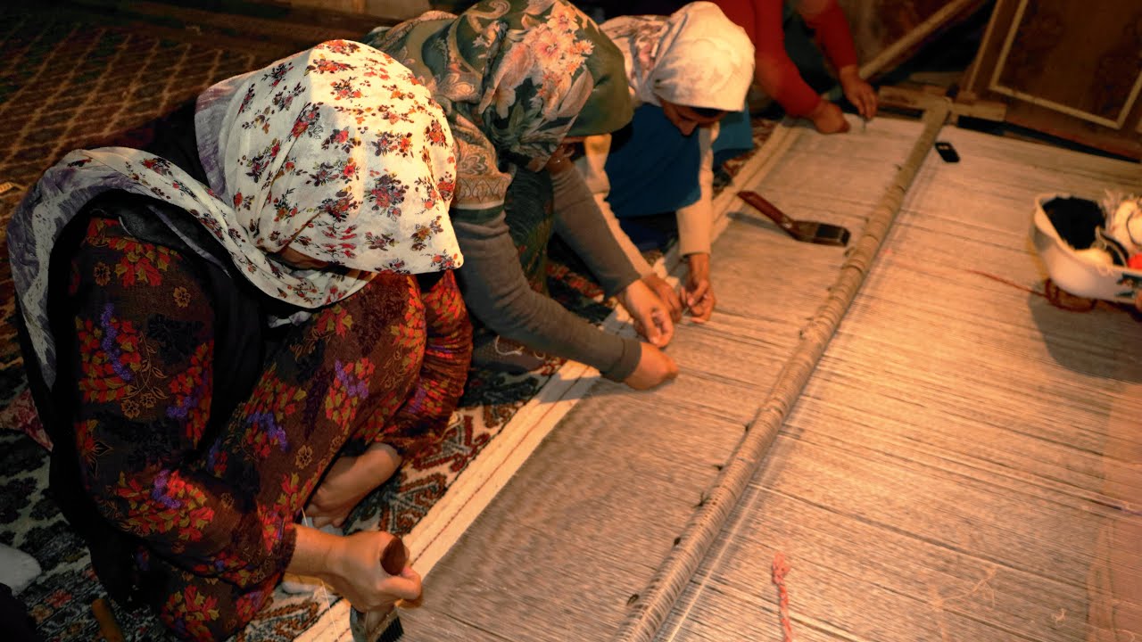 Nomadic women of the Turkmen tribes . #Carpet #weaving is an extremely ...