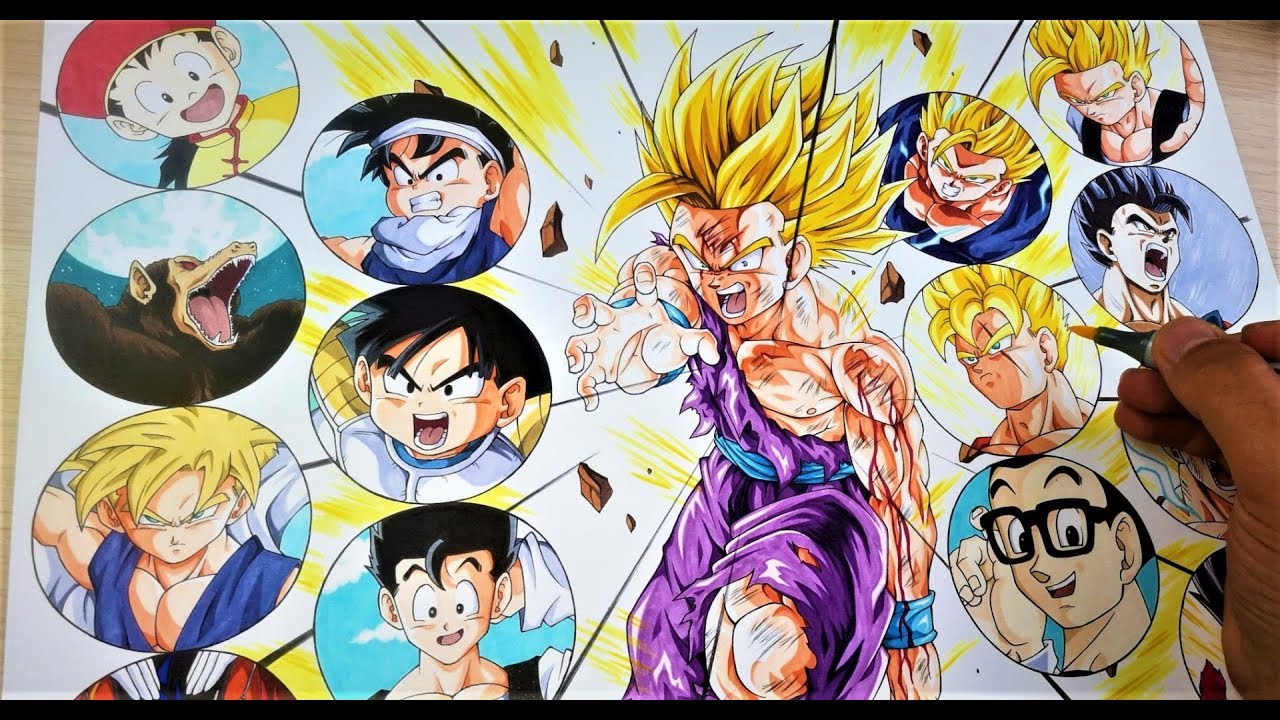 Drawing the Evolution of Gohan Remastered | Commission #11 - YouTube