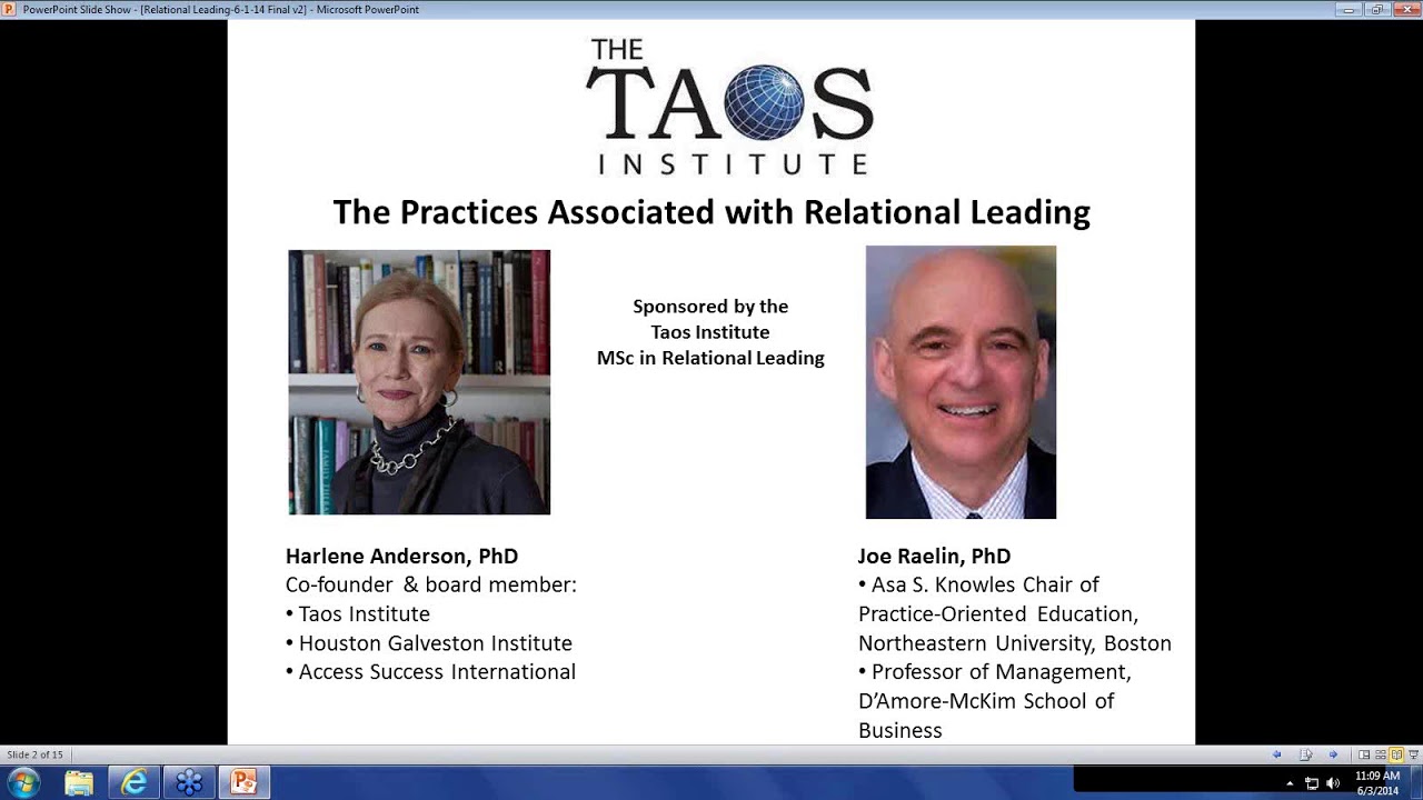 The Practices Associated with Relational Leading with Harlene Anderson ...