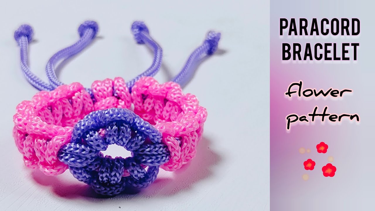 Single Flower Paracord Bracelet Tutorial, Macrame bracelet easy making ...