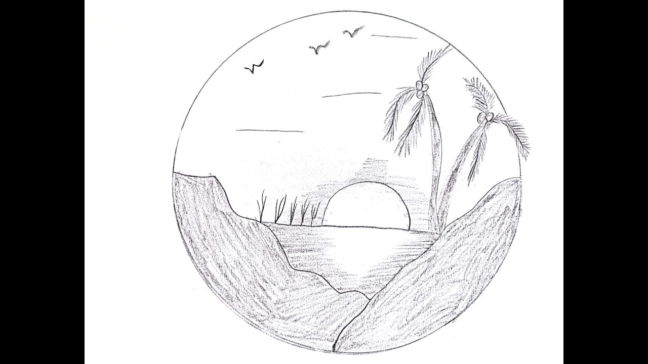 Easy and Step-by-Step Nature Scenery Drawing for Beginners - YouTube