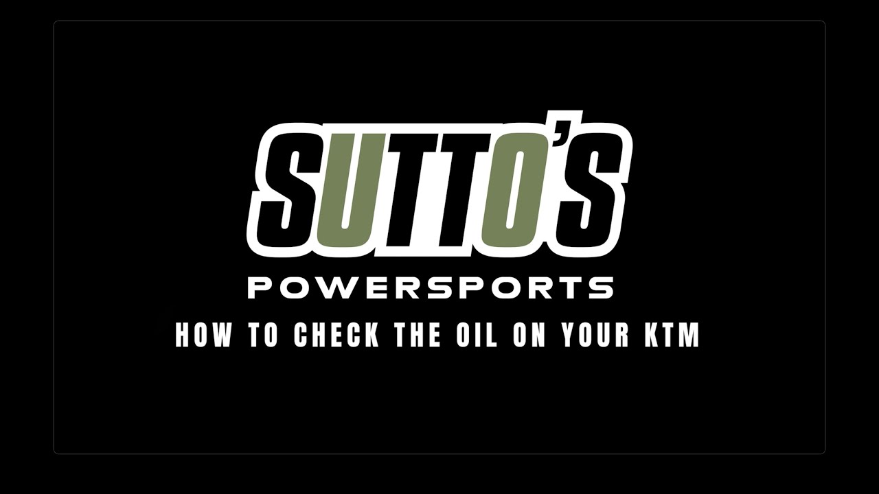How to check your oil on your KTM - YouTube