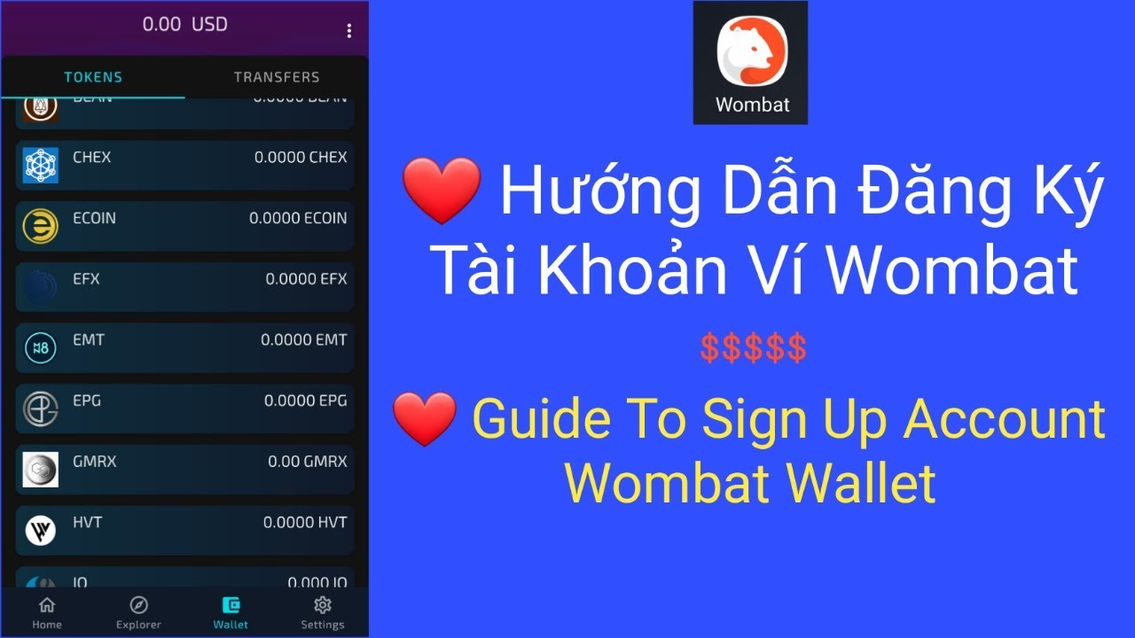 Wombat Wallet || Hướng Dẫn Đăng Ký Tài Khoản Ví Wombat - YouTube