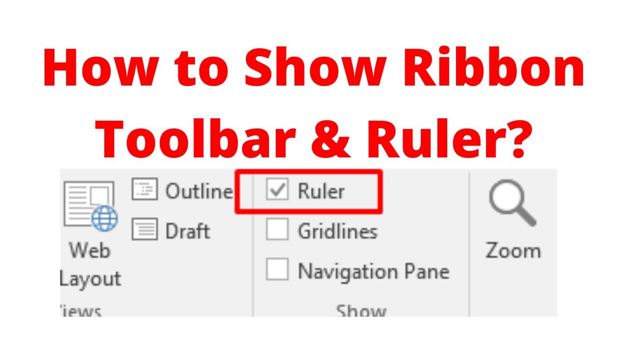 How To Show Hide Ribbon Toolbar Ruler YouTube How To Show Hide Ribbon Toolbar Ruler YouTube