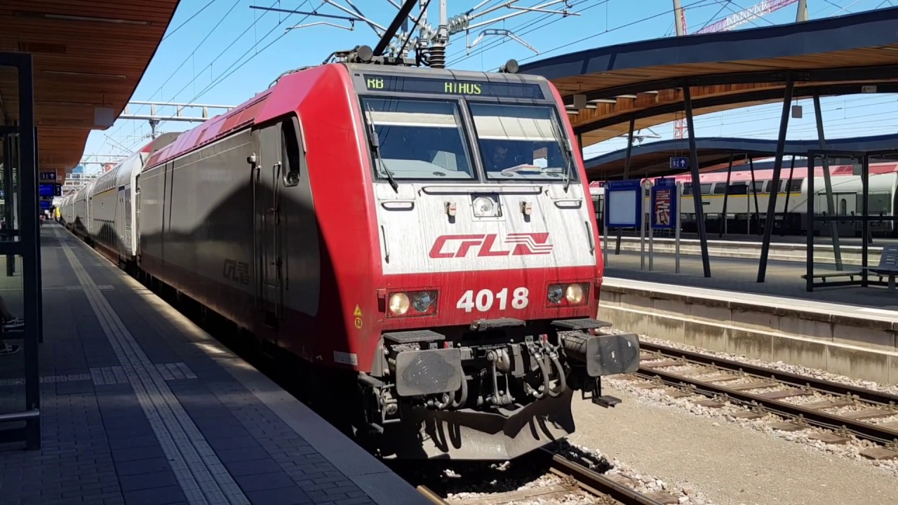 CFL Class 4000 - 4018 wit Set 10 Departing from Luxembourg Station on ...
