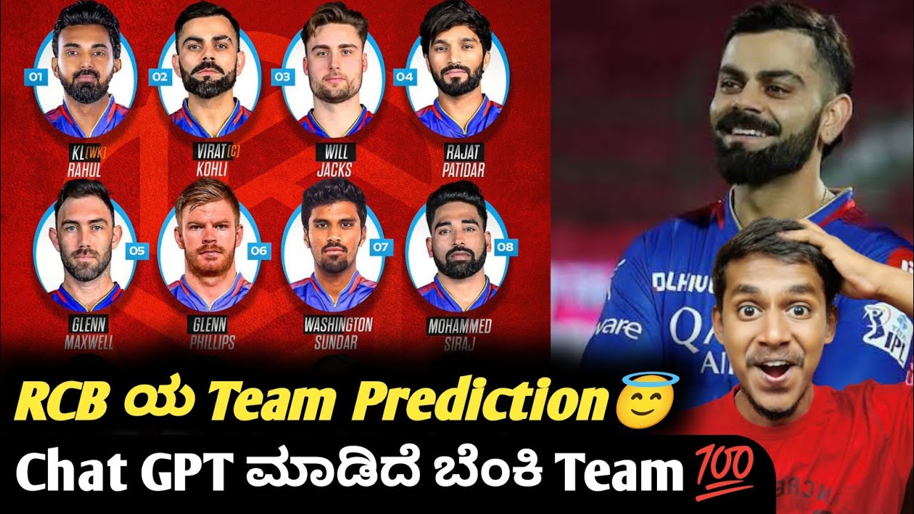 IPL 2025 RCB's playing 11 prediction by chat GPT 🫣|IPL 2025 RCB playing ...