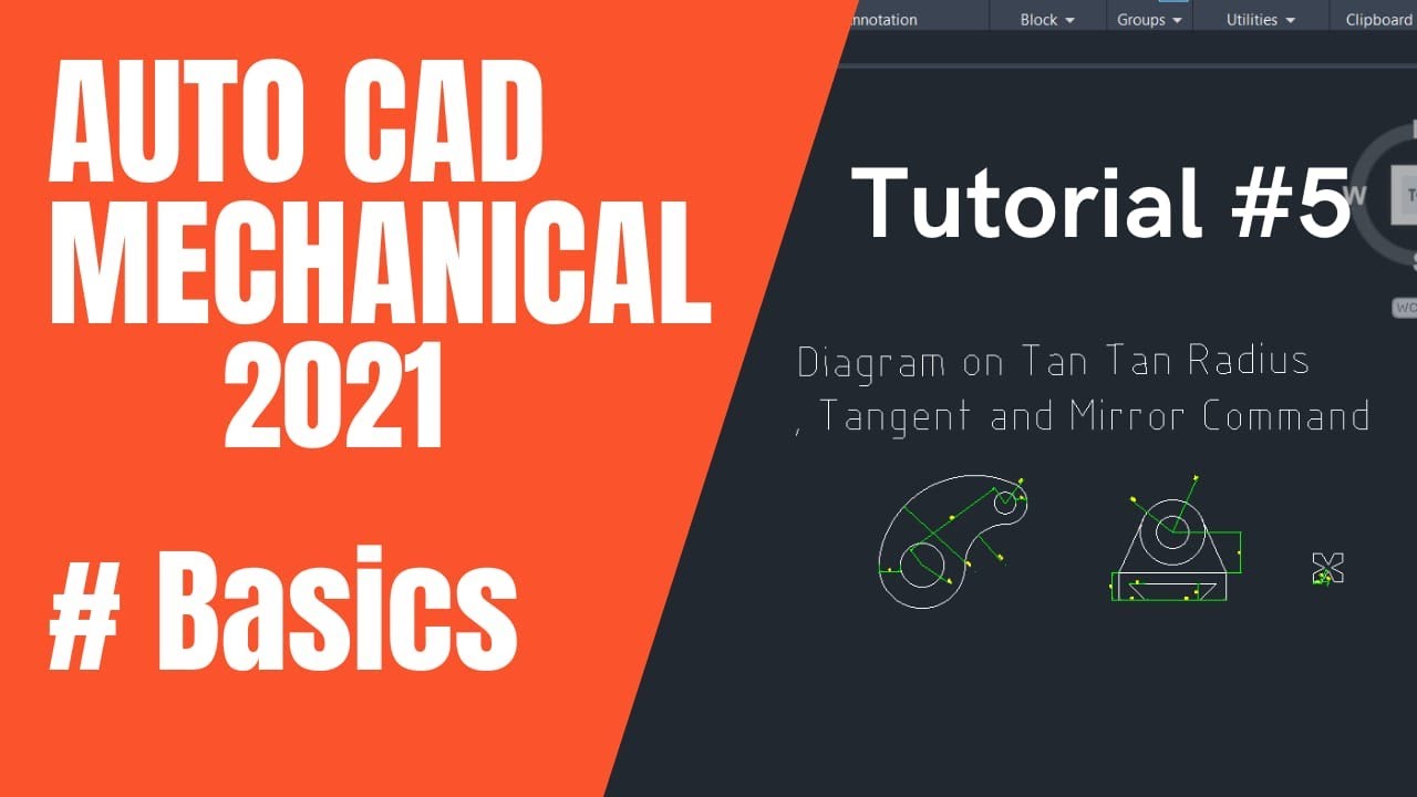 How to use TanTan Radius,Tangent and Mirror Command in Auto Cad ...