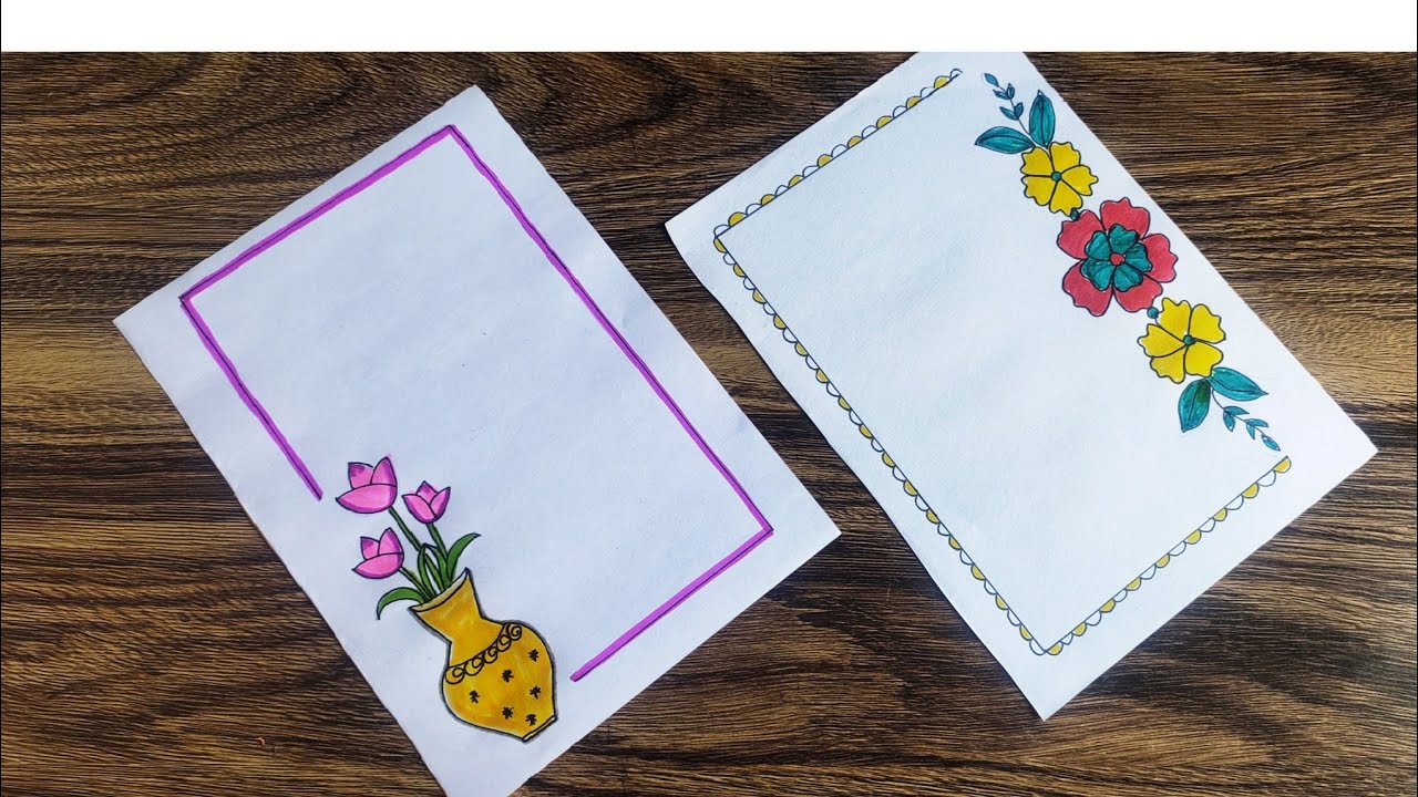 Project Assignment Note Book Decoration ideas | 50 border designs for ...