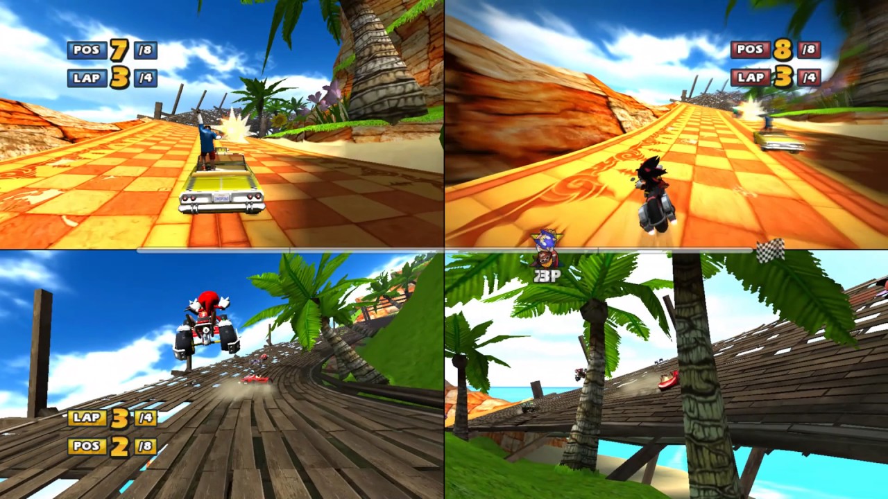 Sonic & Sega all Star Racing split screen the most fun ever - YouTube